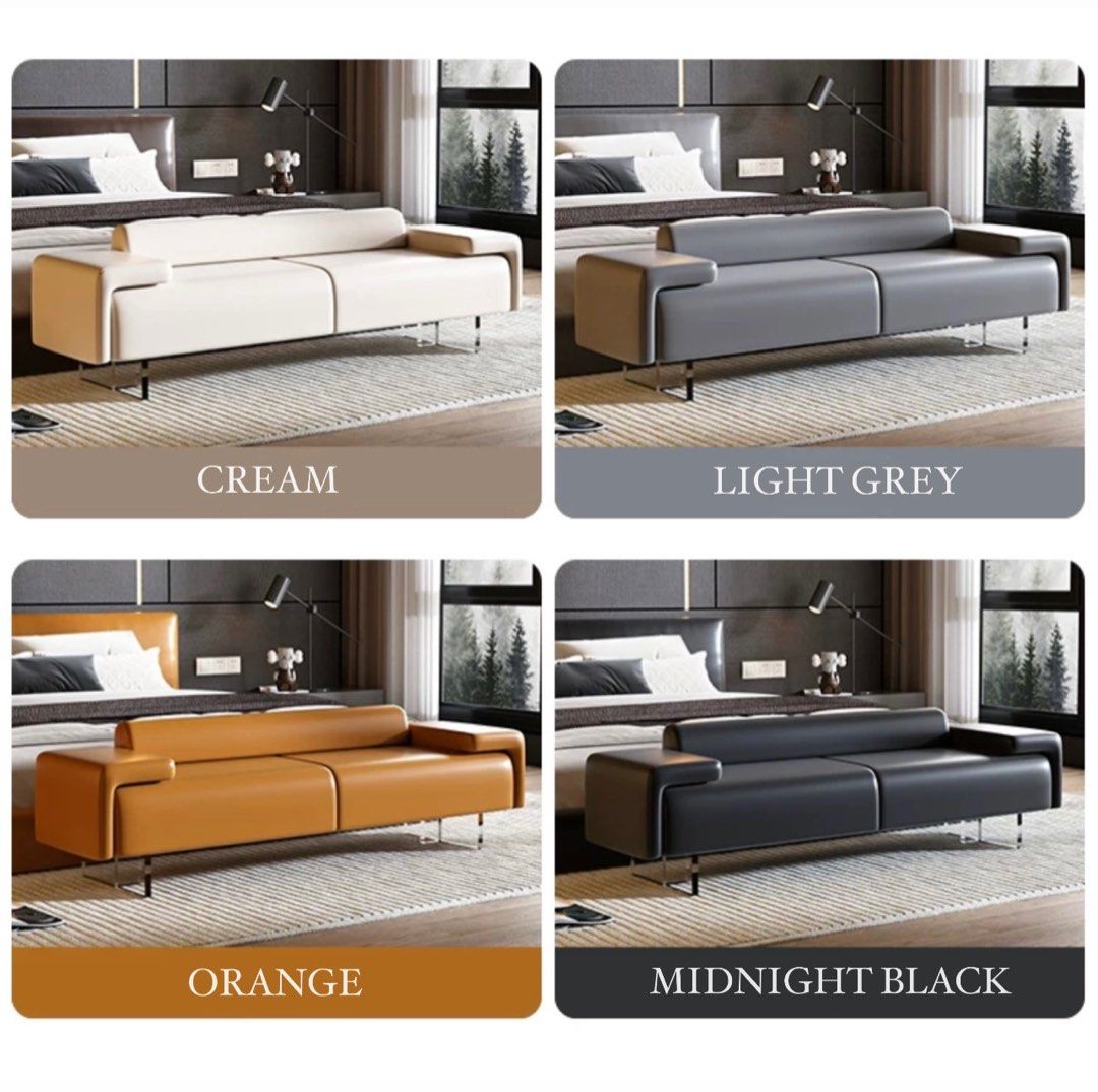 RYLER Modern Leather Bench, Furniture & Home Living, Furniture, Chairs ...