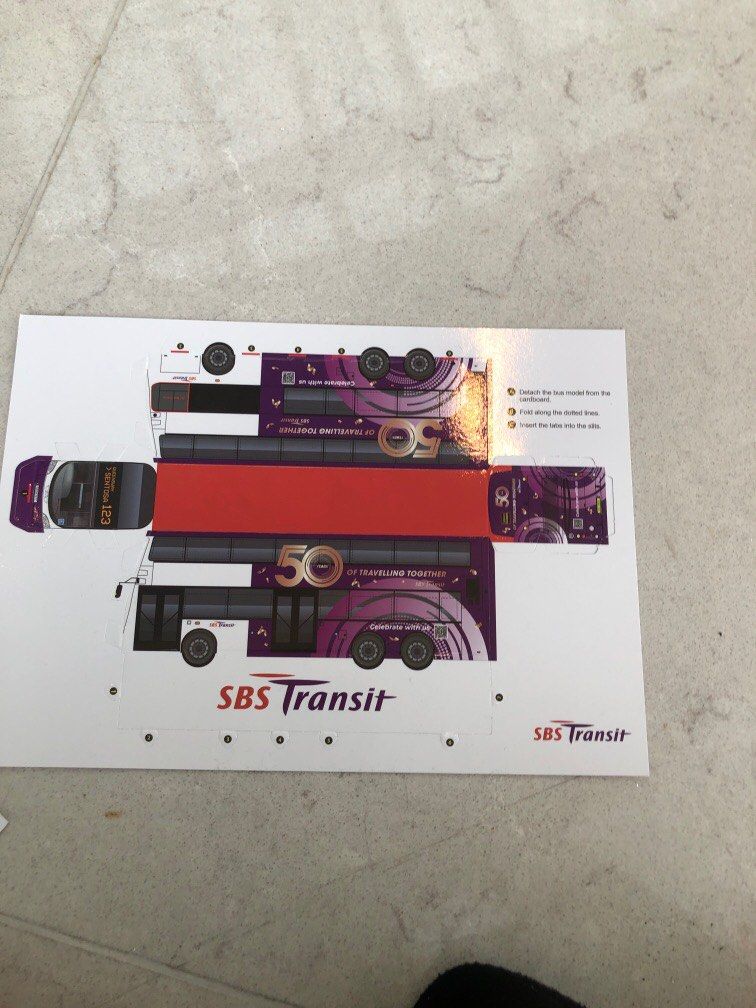 SBS Transit paper bus model, Hobbies & Toys, Toys & Games on Carousell