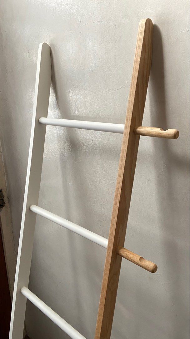 Scandi Ladder Rack White/Birch, Furniture & Home Living, Furniture ...
