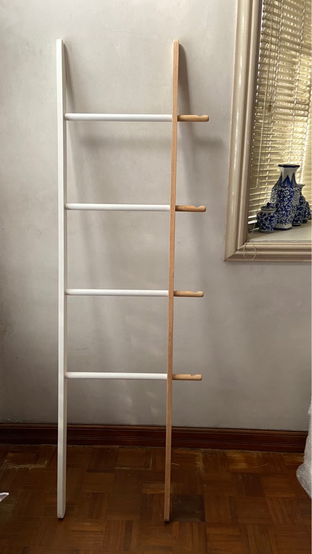 Scandi Ladder Rack White/Birch, Furniture & Home Living, Furniture ...