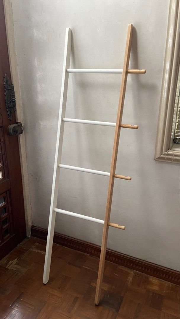Scandi Ladder Rack White/Birch, Furniture & Home Living, Furniture ...