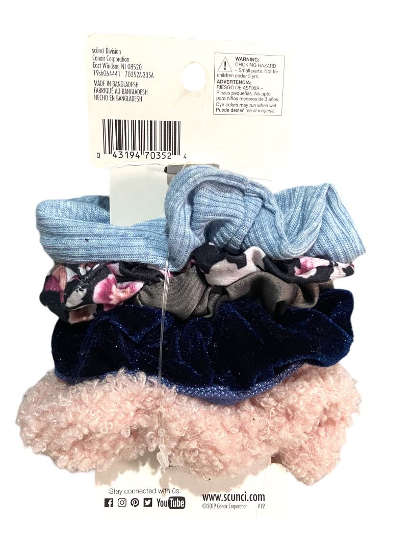 Scunci by Conair The Original Scrunchie Set of 6 Neutral Scrunchies to ...