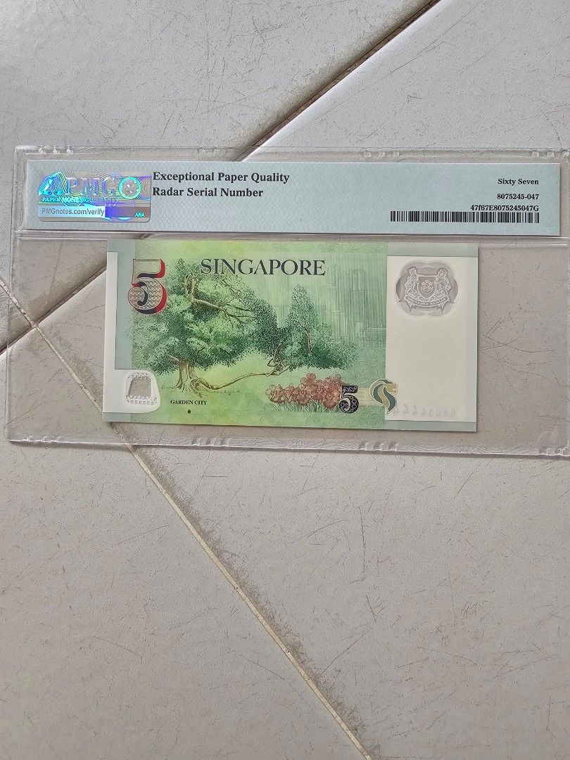 Singapore Protriet $5 Radar pmg 67., Hobbies & Toys, Memorabilia ...