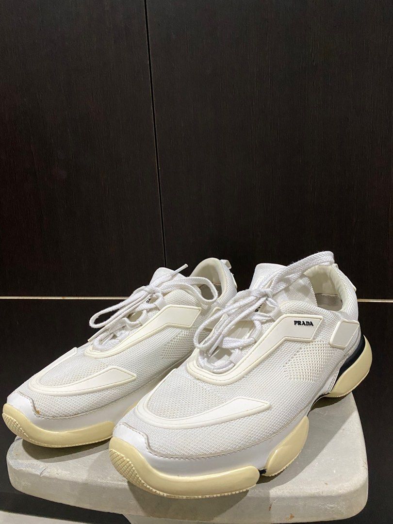 sneakers prada pria putih ori bersih legit nego, Fesyen Pria, Sepatu ...