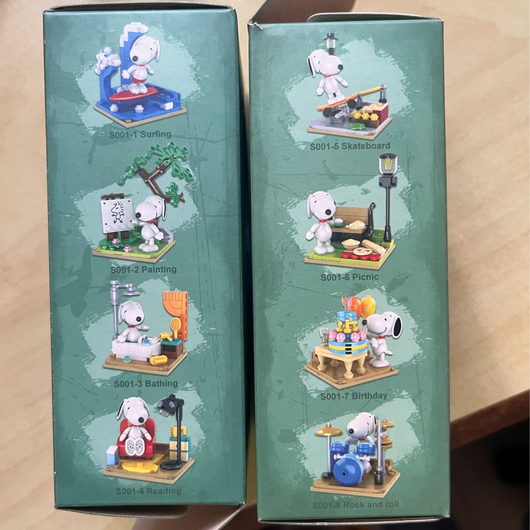 Snoopy Dog Lego Blind Box Surfing DIY Water Skateboard figure figurine ...