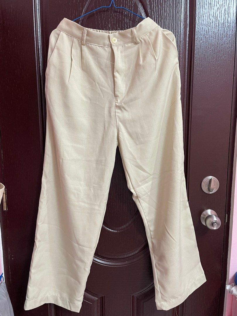Stretchable Cream Colored Trousers, Women's Fashion, Bottoms, Other ...