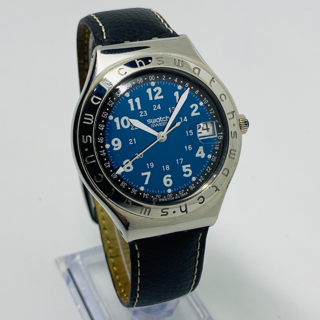 Swatch Blue Dial Breguet Index, Fesyen Pria, Jam Tangan di Carousell