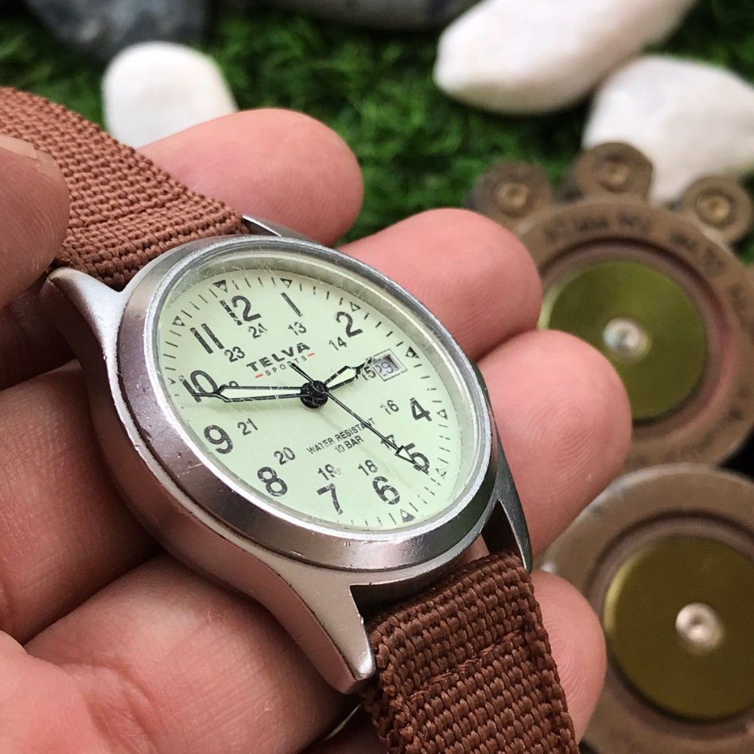 TELVA Military Style / Field Watch Quartz., Hobbies & Toys ...