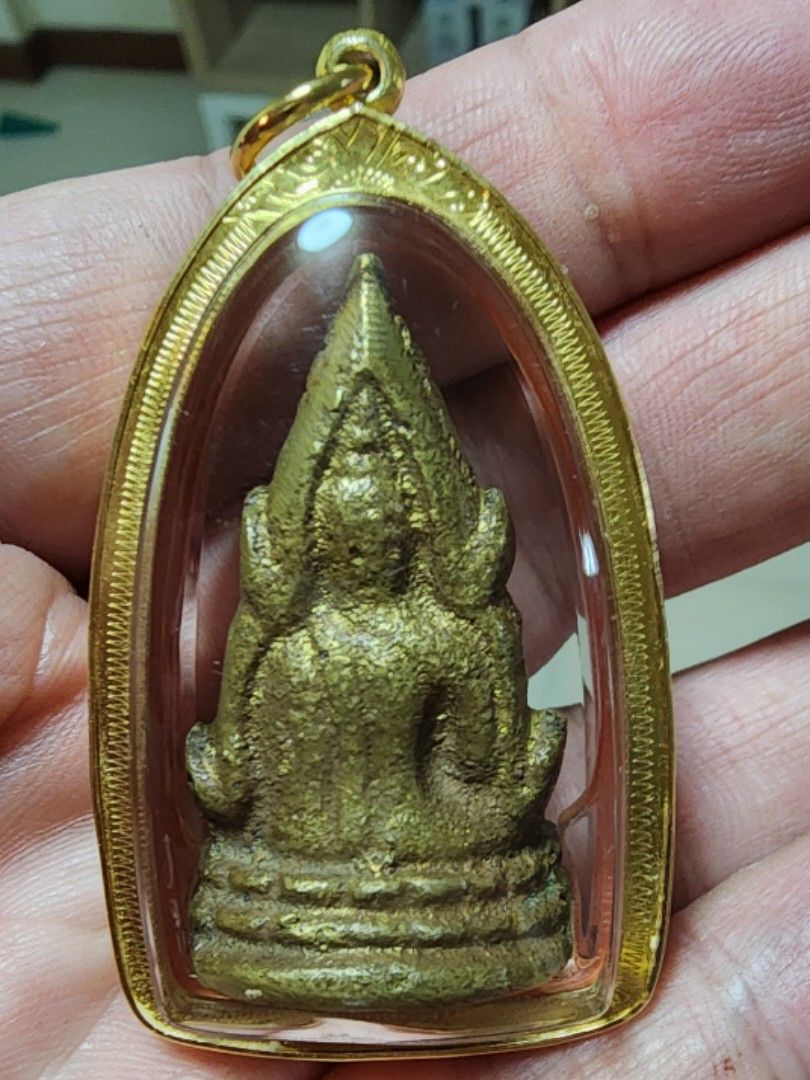 thai amulet phra indochine 2485 Pim tok in 80 gold casing with smk card ...
