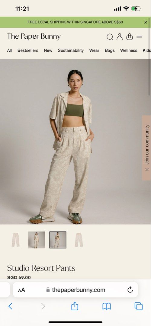 TPB Studio Resort Pants mineral, Women's Fashion, Bottoms, Other Bottoms on Carousell