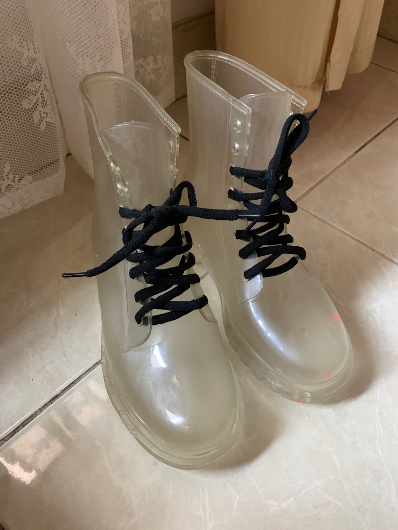 Transparent Boots, Fesyen Wanita, Sepatu di Carousell