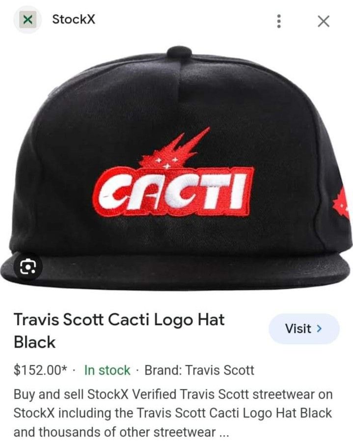Travis Scott Cacti Logo Hat Black, Men's Fashion, Watches & Accessories ...