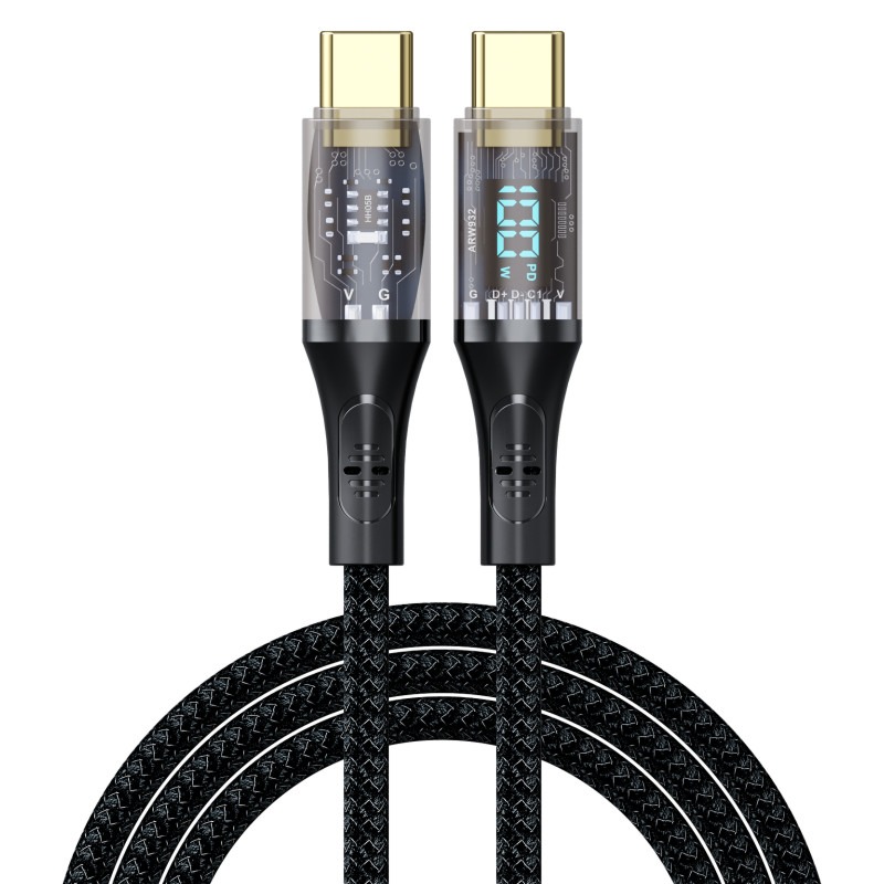 type c to c 100w cable fast charging 1M with led display pd cable 5a ...