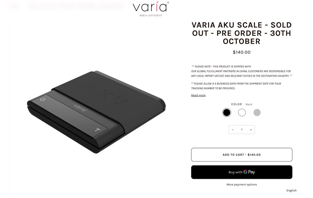 Varia Coffee Scale, TV & Home Appliances, Kitchen Appliances, Coffee ...