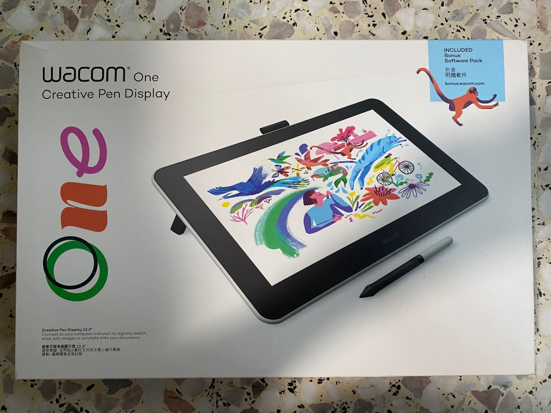 Wacom One HD Creative Pen Display, Drawing Tablet With Screen, 13.3" Graphics Monitor, Mobile ...