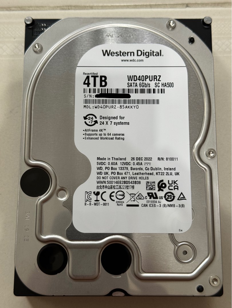 Wd Purple 4tb Cmr Hard Drive Hdd Under Warranty Computers And Tech Parts And Accessories Hard