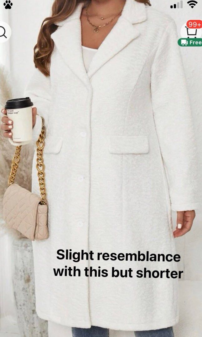 White overcoat, Women's Fashion, Coats, Jackets and Outerwear on Carousell