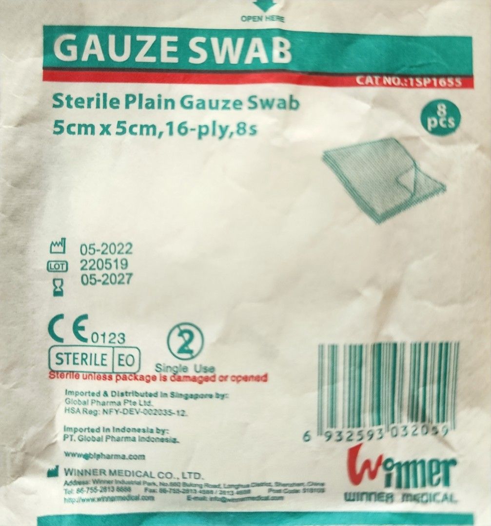 Winner Sterile plain Gauz swab, Health & Nutrition, Medical Supplies ...