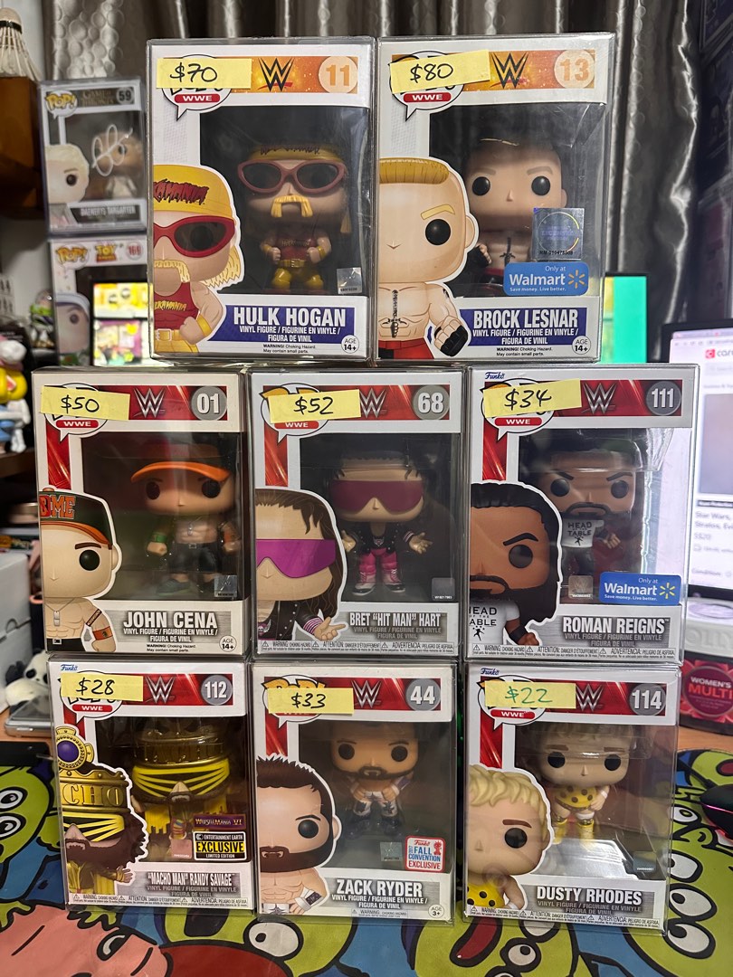 WWE Funko Pops - Brock Lesnar | John ace a | Roman Reigns | Hulk Hogan ...