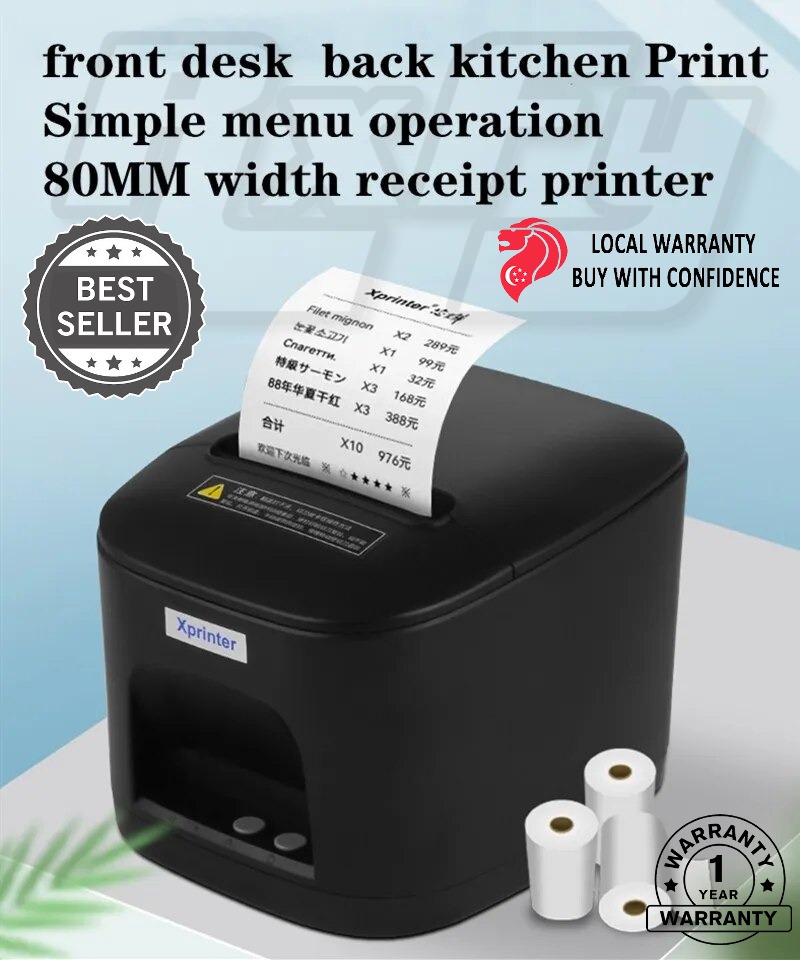 Xprinter 80mm thermal receipt printer auto cutter POS printer usb lan ...