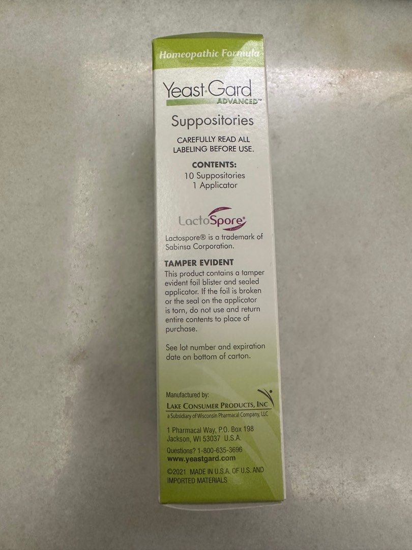 Yeast Guard Advanced Suppository For Vaginal Yeast Infection, Health ...