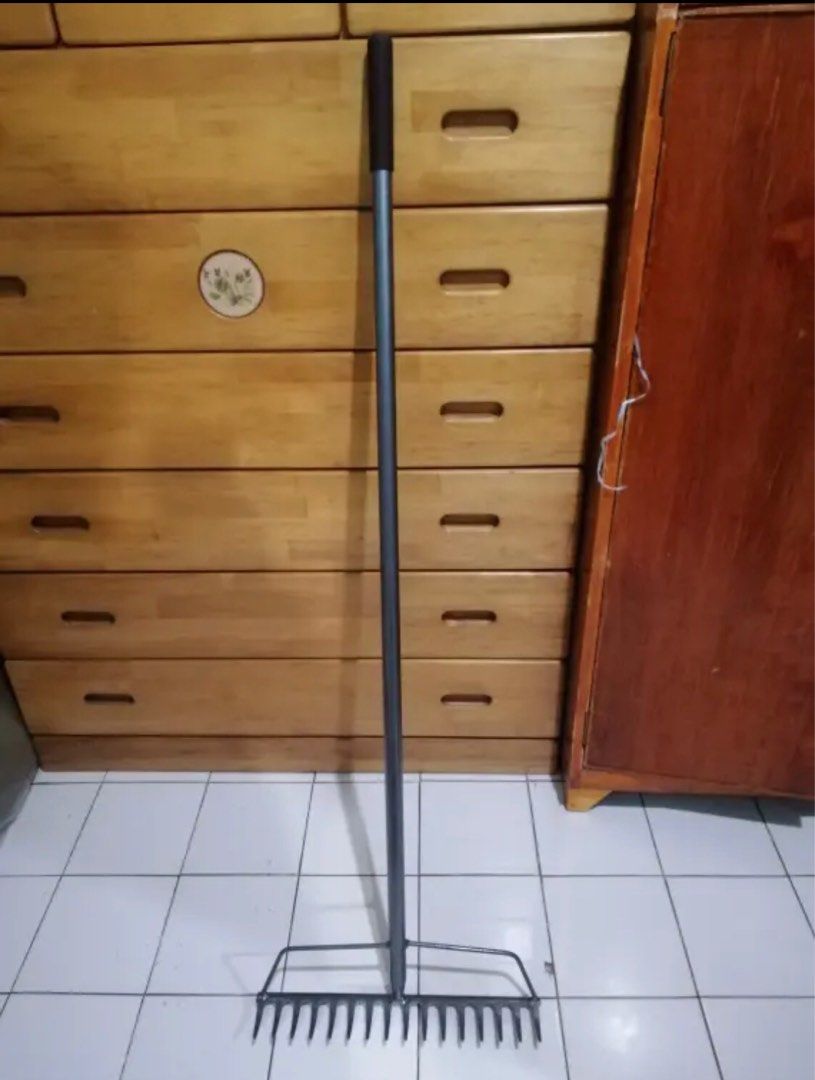 100% ALL METAL Garden Rake 16 Tines for Gardening 50-Inch Heavy Duty ...