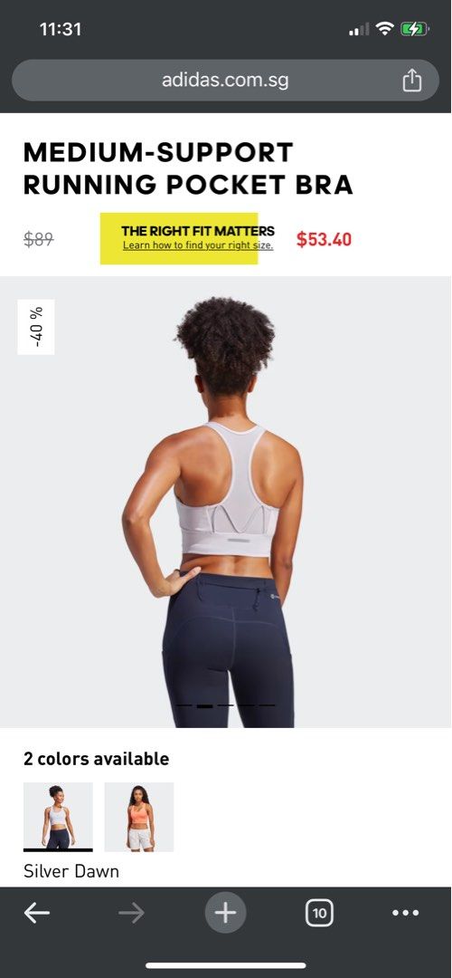 Adidas Sports Bra, Women's Fashion, Activewear on Carousell