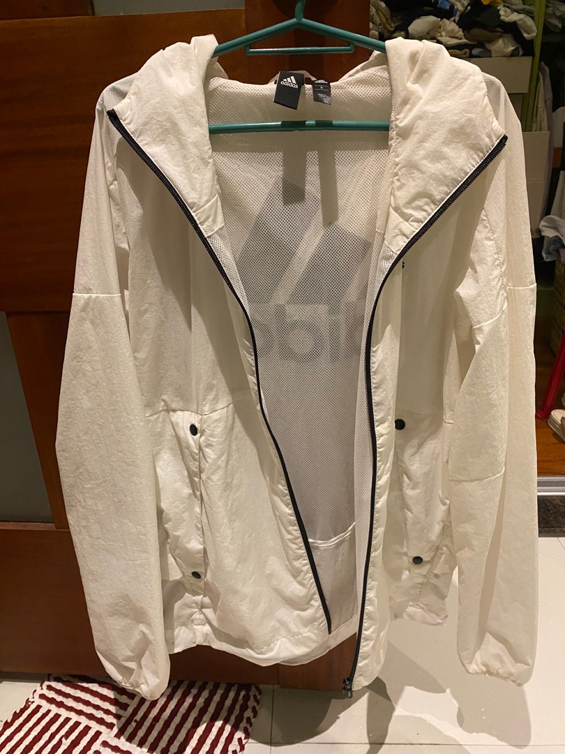 Adidas white wind breaker, Women's Fashion, Coats, Jackets and ...