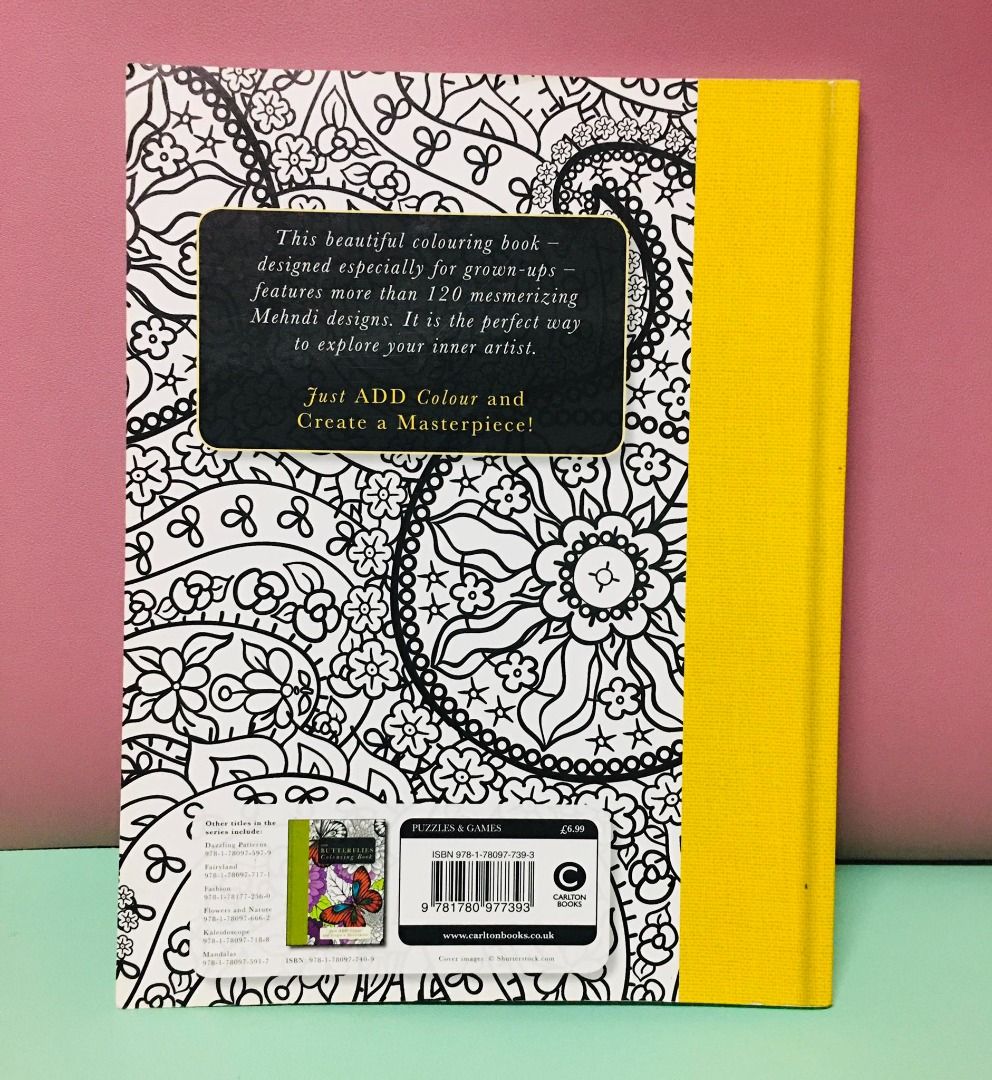 Carlton Adult Coloring Book - The Mehndi Coloring Book, Hobbies & Toys ...