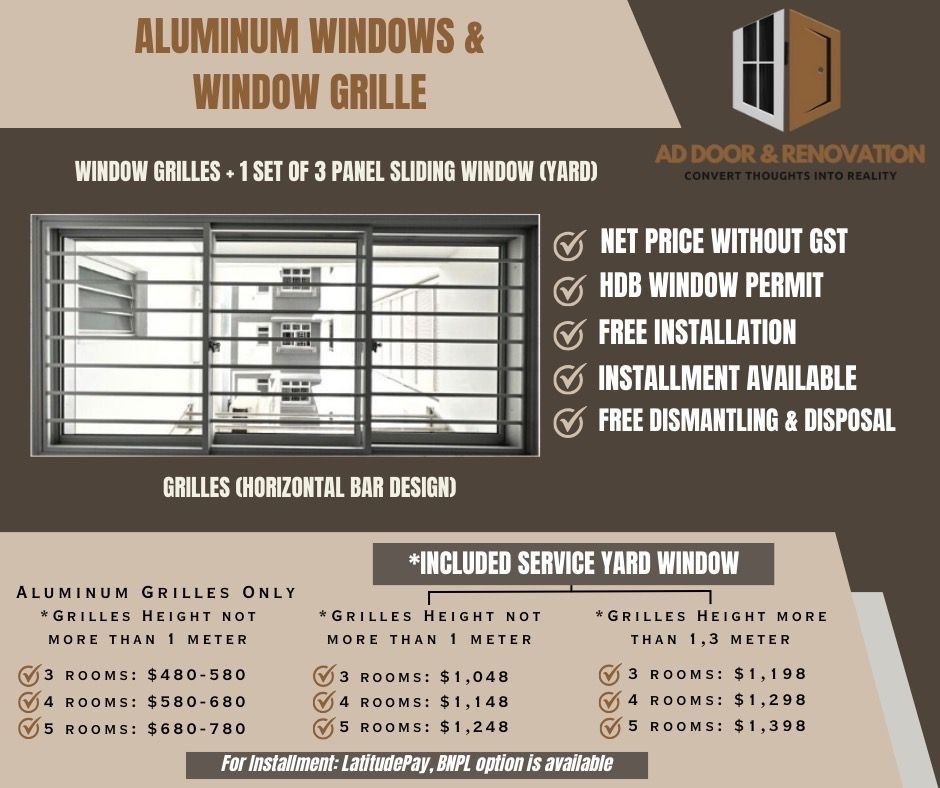 BTO - Aluminum Windows & Window Grilles, Furniture & Home Living, Home ...