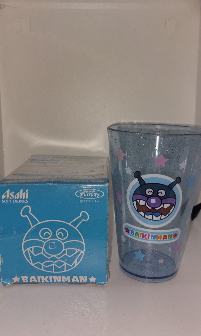 Asahi Baikinman Collectible Blue Plastic Glass Tumbler Baso Japan ...