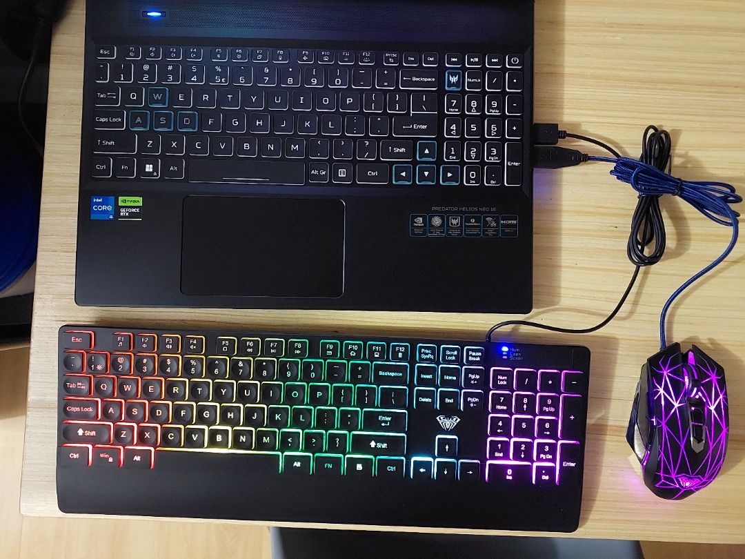 Aula T201 Wired Gaming Membrane Keyboard and Mouse Combo Set, Computers ...