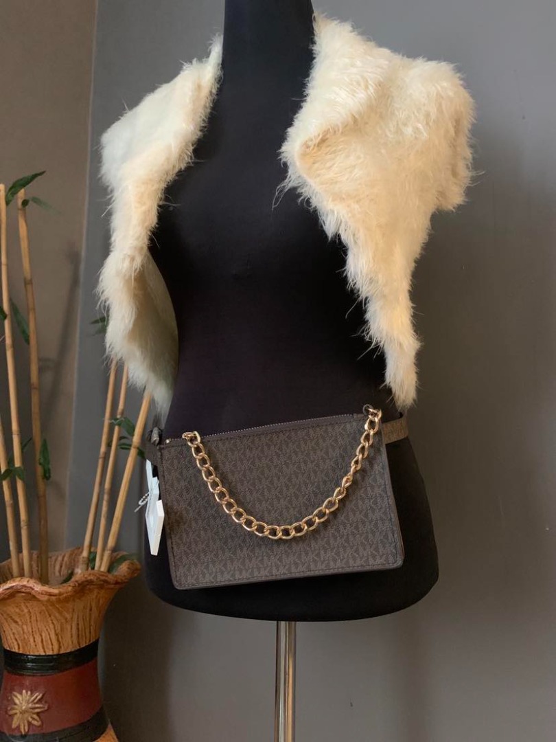 Re-pricing!!! MK Fanny Pack Signature Logo Pull Chain Belt Bag, Luxury ...