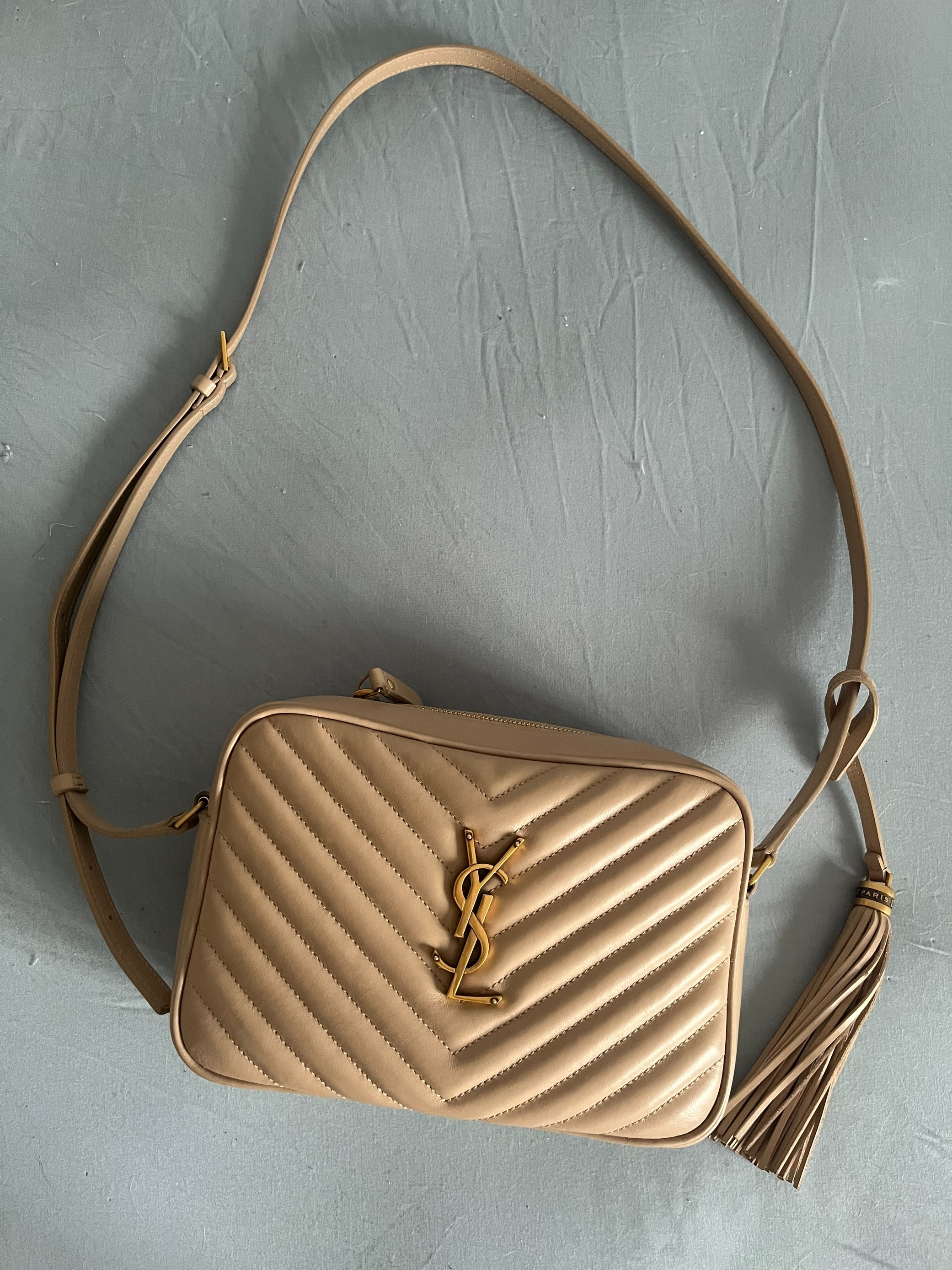 AUTHENTIC YSL LOU BAG BEIGE, Luxury, Bags & Wallets on Carousell