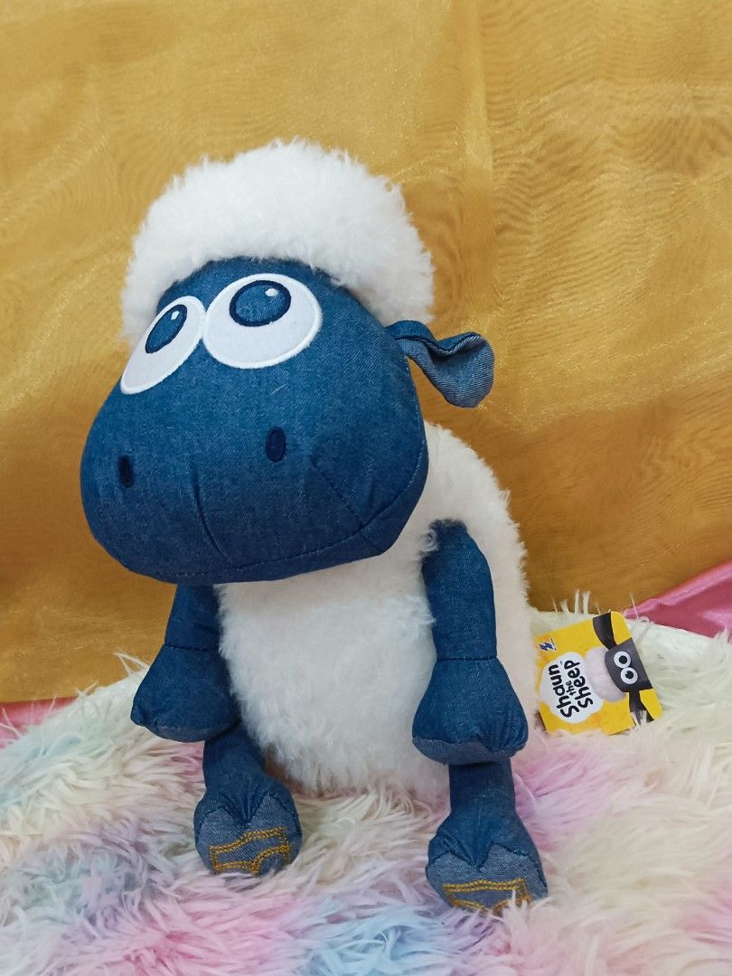 Baby Shaun the Sheep Denim Plush, Hobbies & Toys, Toys & Games on Carousell