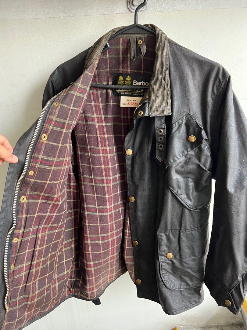 BARBOUR- A7 INTERNATIONAL SUIT WAXED COTTON JACKET- MADE IN ENGLAND ...