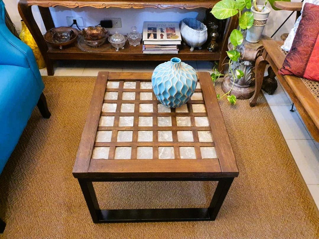 Beautiful capiz coffee table made from a genuinely aged window of an ...