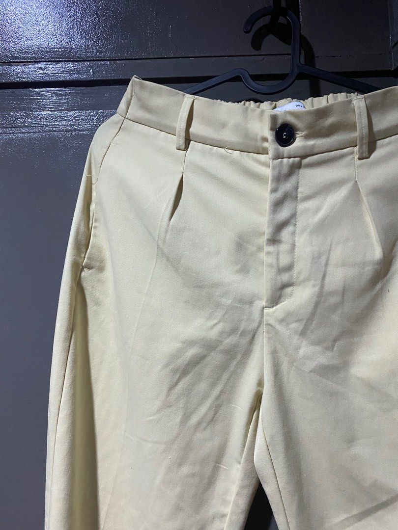 Bershka light yellow pants, Women's Fashion, Bottoms, Other Bottoms on ...