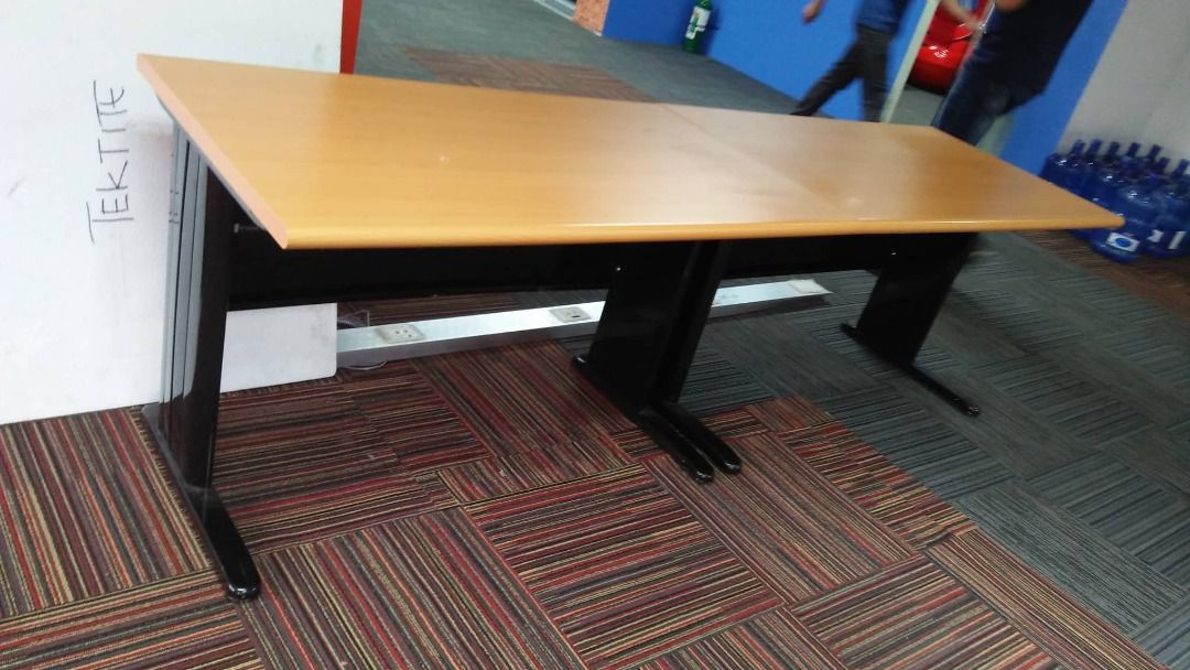 Black steel legs office freestanding table | cubicle partition ...