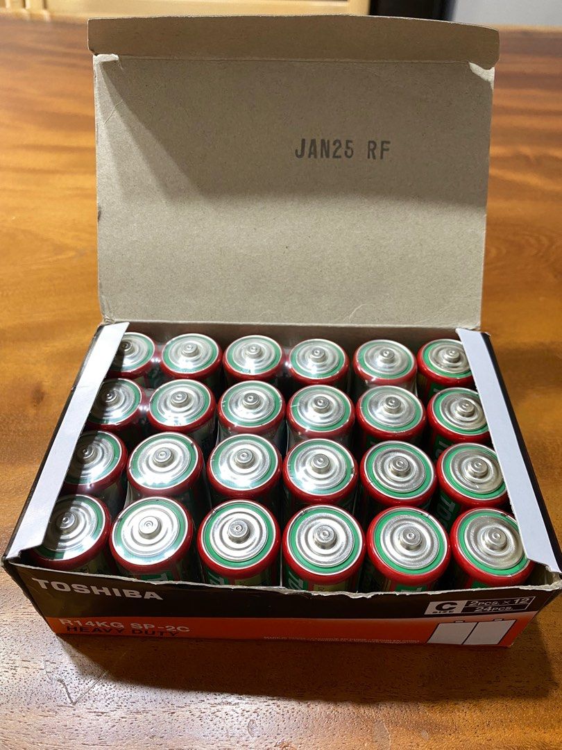 Box of 24 Toshiba C Size Batteries, Photography, Photography ...