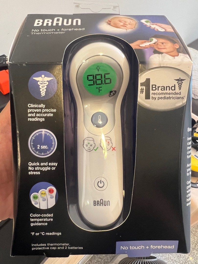 Braun No Touch + Forehead Thermometer, Health & Nutrition, Thermometers ...