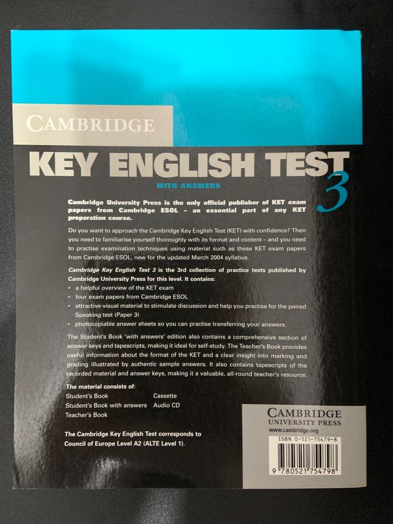 Cambridge Key English Test KET (With Answers) Book 3, 興趣及遊戲, 書本 & 文具 ...