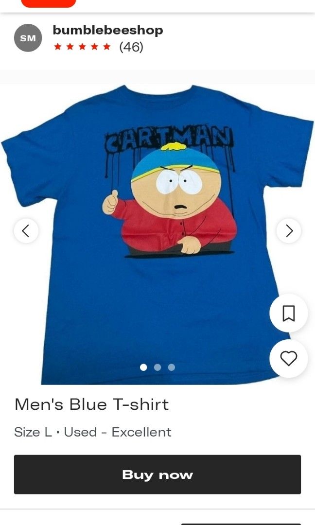 cartman southpark tshirt, Men's Fashion, Tops & Sets, Tshirts & Polo ...