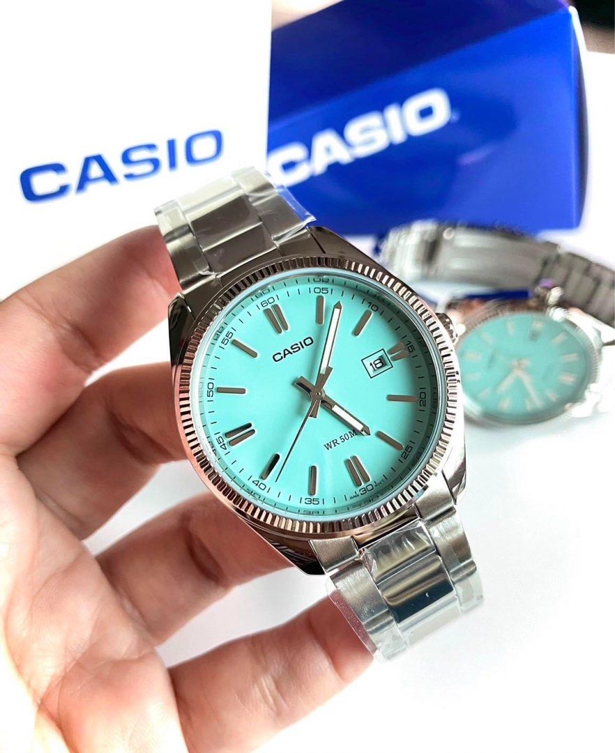 Casio Tiffany Blue 38.5mm, Men's Fashion, Watches & Accessories ...