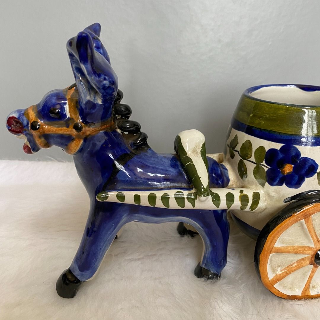 Caua Made In Italy Vintage Blue Hand Painted Donkey Planter Vase ...