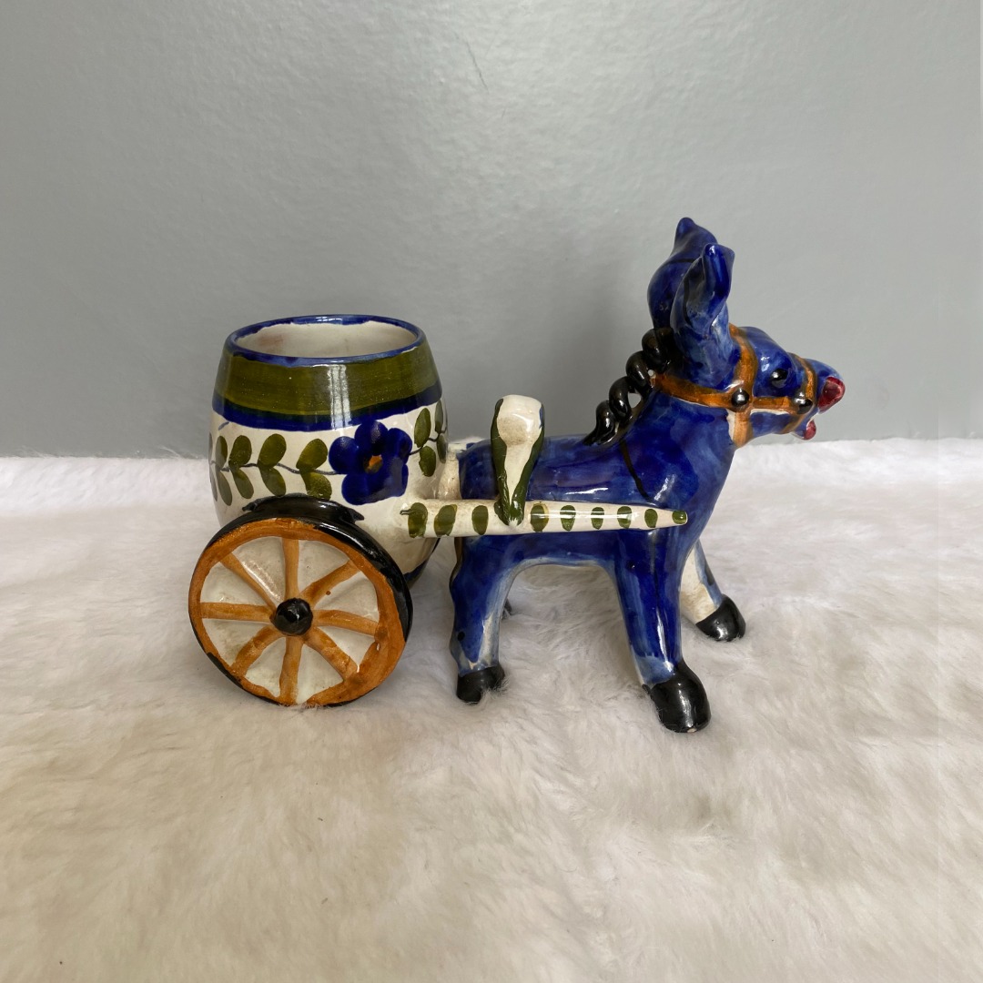 Caua Made In Italy Vintage Blue Hand Painted Donkey Planter Vase ...