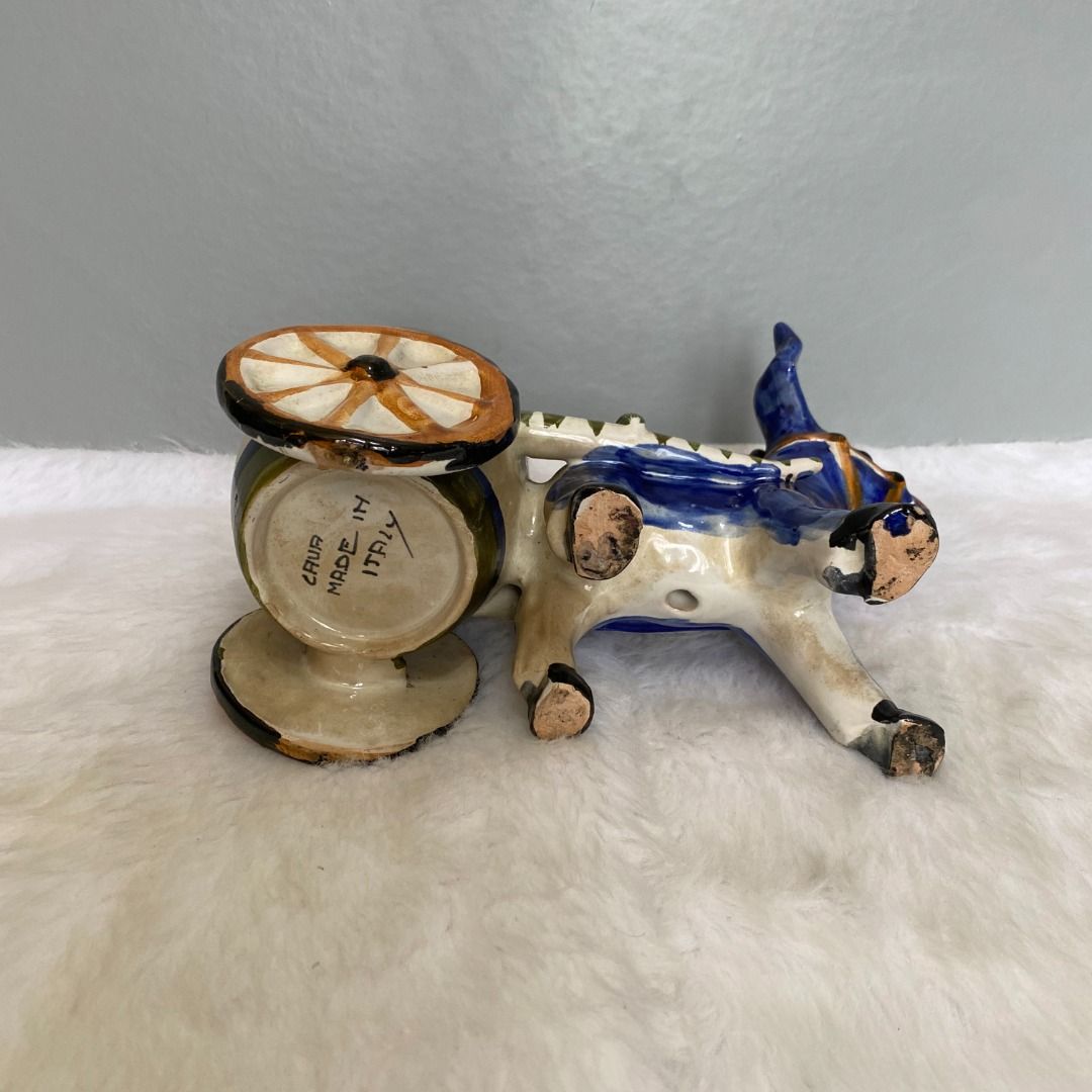 Caua Made In Italy Vintage Blue Hand Painted Donkey Planter Vase ...