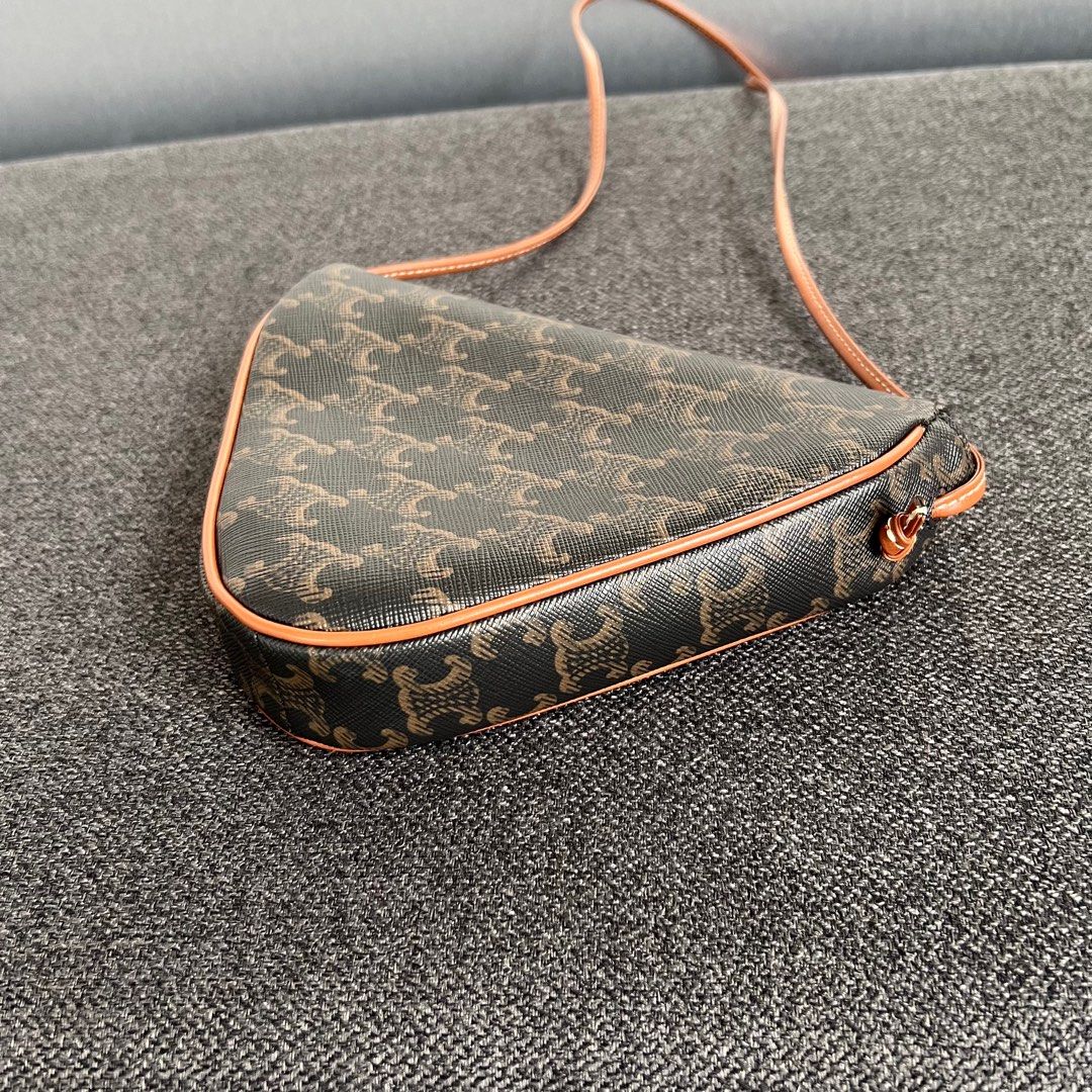 Celine Triangle Bag Canvas Brown, Luxury, Bags & Wallets on Carousell