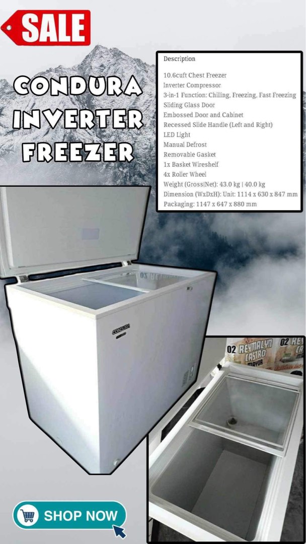 Condura freezer (inverter), TV & Home Appliances, Other Home Appliances ...