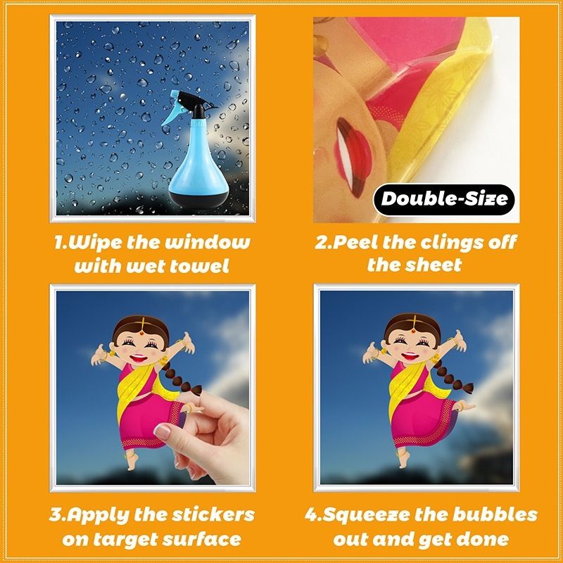 Diwali Glass Window Decals Deepavali Window Clings Stickers Static ...